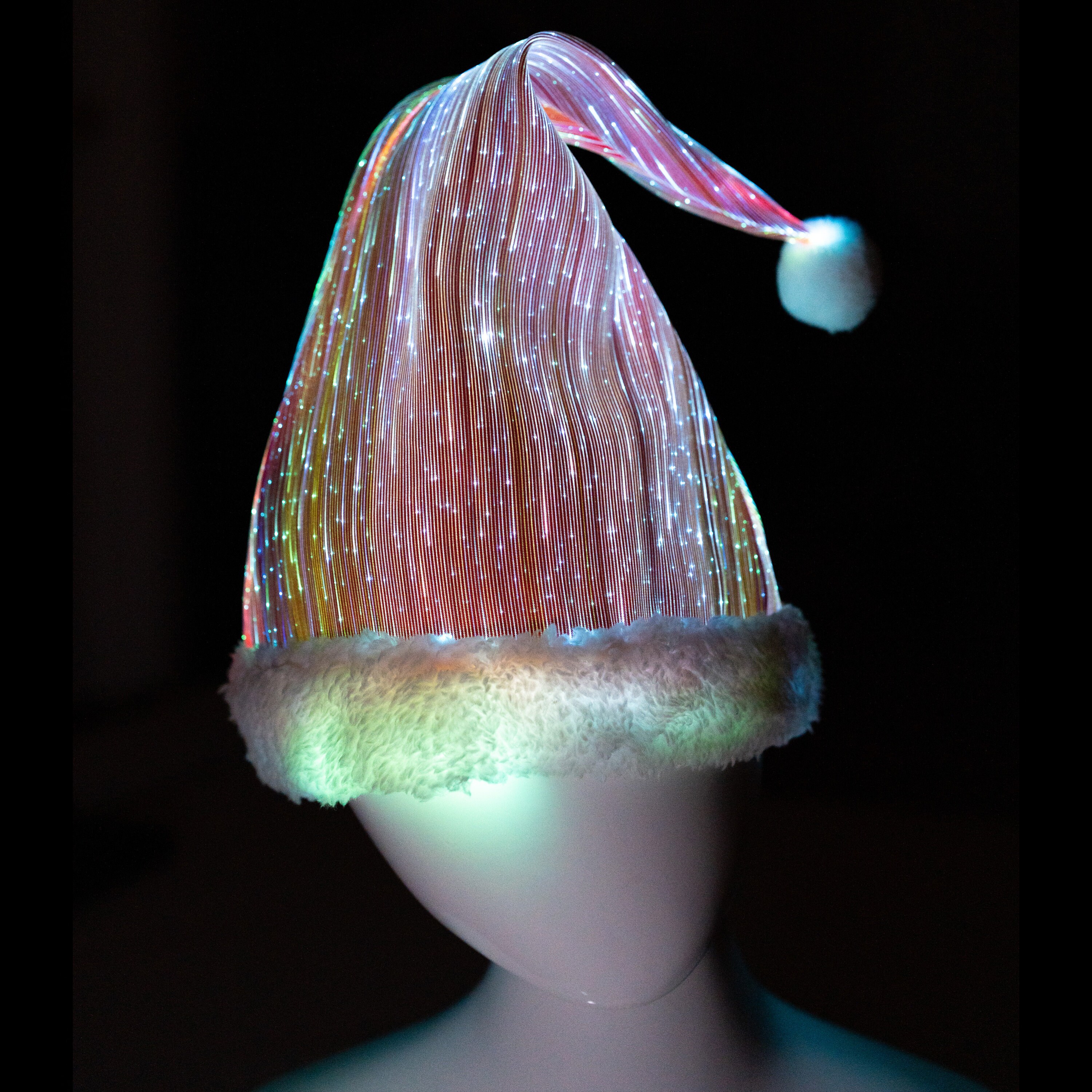 Christmas Gift Xmas Hat LED Light up Color Changing Santa Claus Hat ...