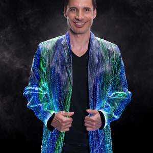 LED Light up Jacket for Men Formal Party Outfit Music Fesitval Outfit ...