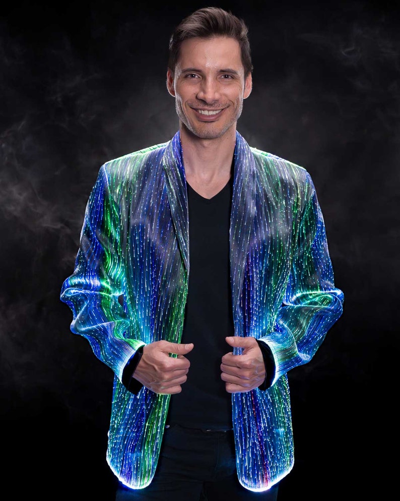 LUCKY STAR Led Light up Jacket for Men Formal Party Outfit Music ...