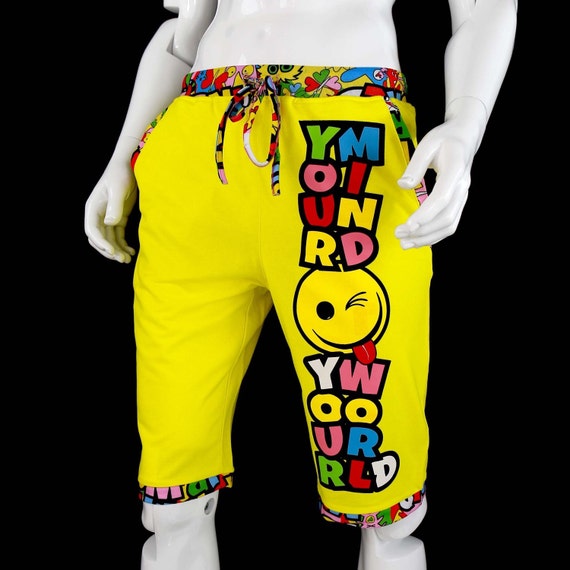 Mens Vintage Smiley Face Shorts at Sophia Hoff blog