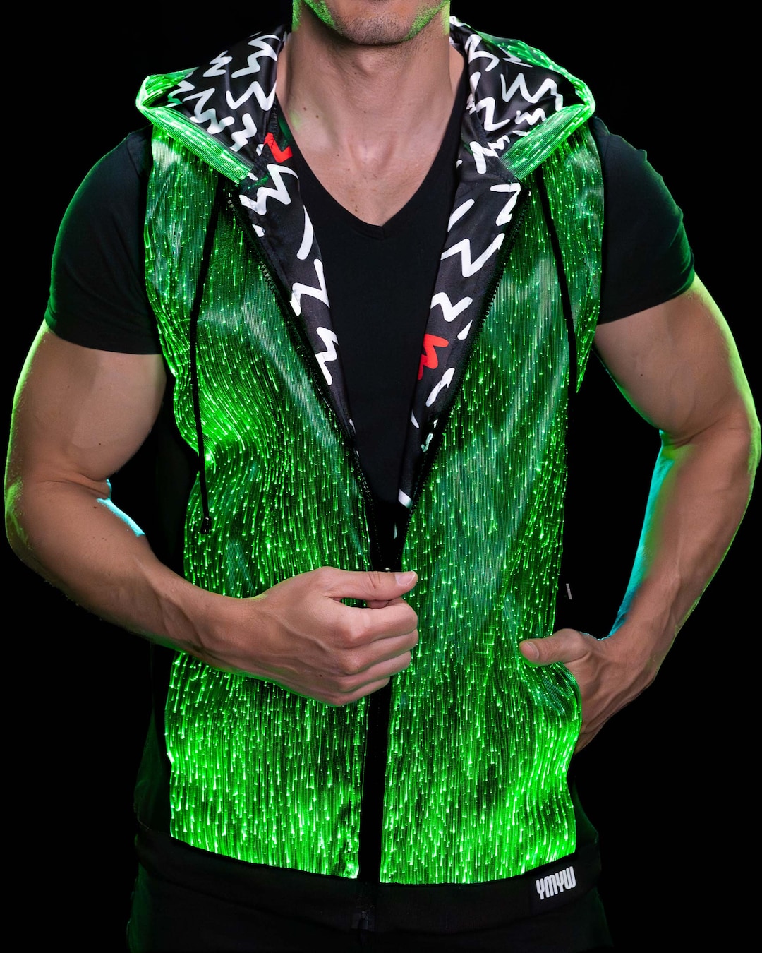 Light up LED Hoodie Mens Rave Outfit Burning Man Outfit EDC Festival ...