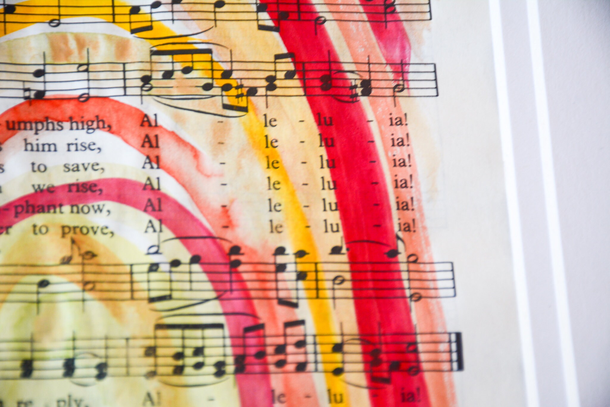 Christian Hymn Rainbow Watercolor Home Decor, original Painting on ...