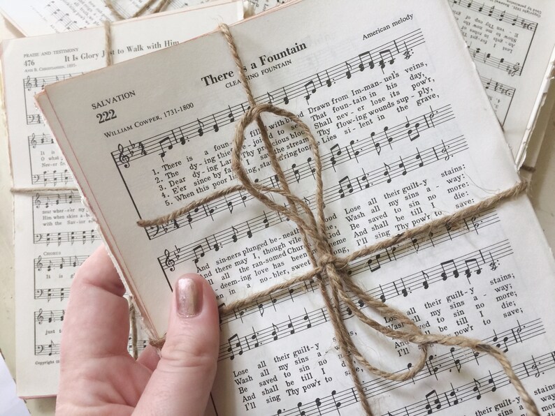 Vintage Hymn Sheets, Christian Ephemera Pack for Junk Journal, Hymn ...