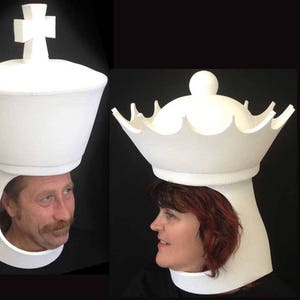 King and Queen Chess Hats: Couples Costume Headpieces, His N Hers ...
