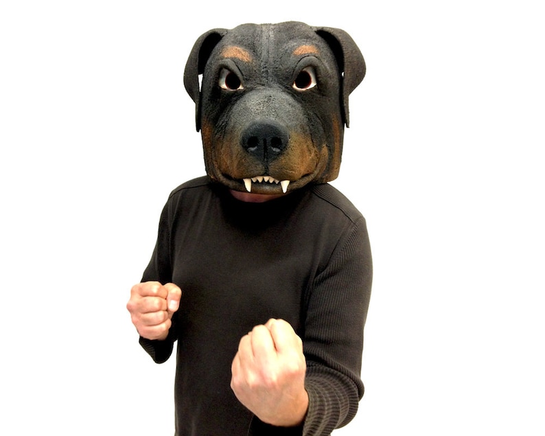 Dog Mask Adult Rottweiler Costume Head Animal Headdress READY - Etsy