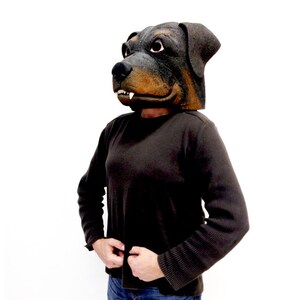 Dog Mask Adult Rottweiler Costume Head Animal Headdress READY to SHIP ...