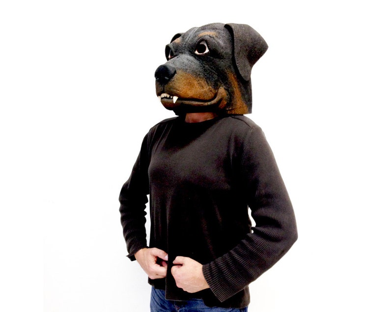 Dog Mask Adult Rottweiler Costume Head Animal Headdress READY - Etsy