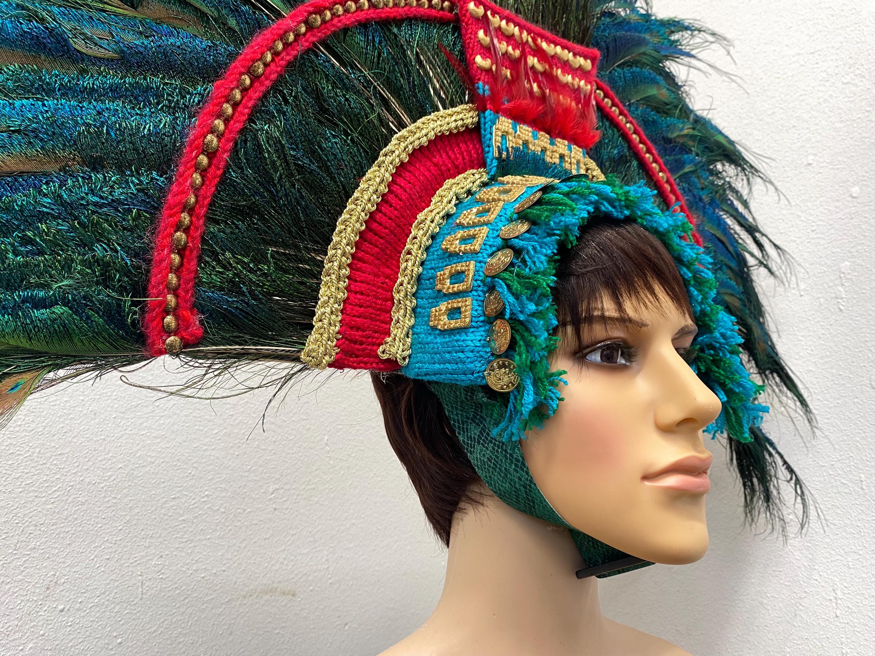 Moctezuma Penacho: Handmade Aztec Montezuma Feather Headdress, Museum ...