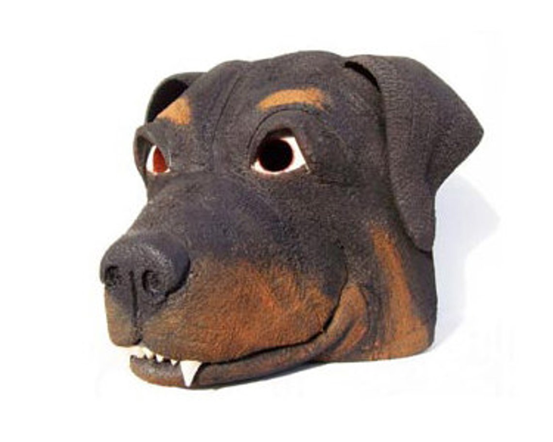 Dog Mask Adult Rottweiler Costume Head Animal Headdress READY - Etsy