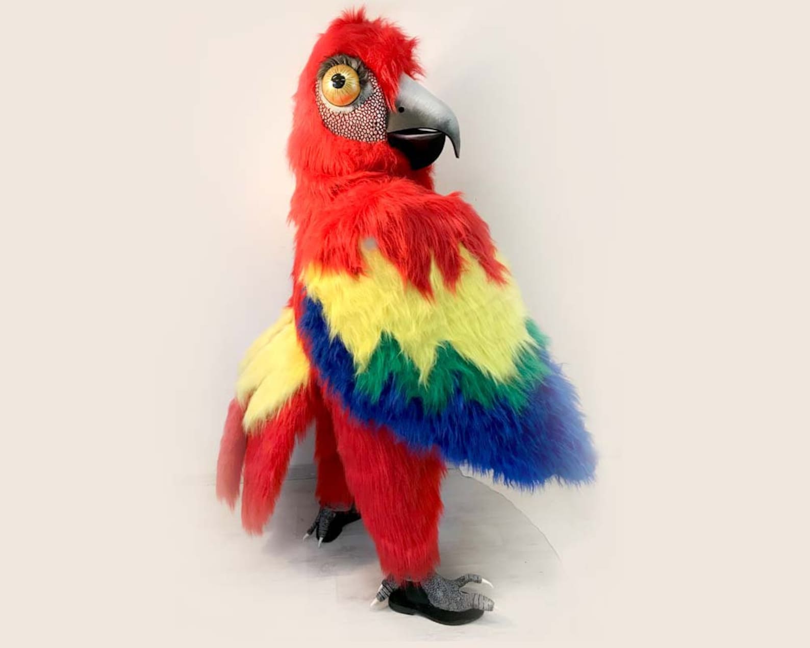 Scarlet Macaw Parrot Costume: Adult Pantomime Bird Suit Robinson Crusoe ...