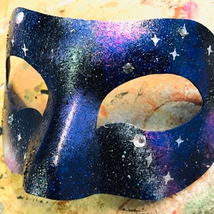 Halloween Galaxy Deep Blue Mask With Swarovski IN STOCK. Luxury Cosmic ...