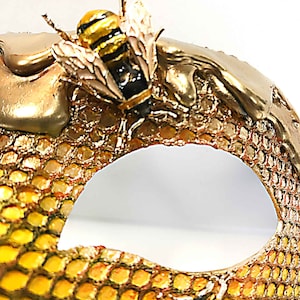 Handmade Bee Masquerade Mask: Luxury Gold Honeycomb Costume Accessory ...