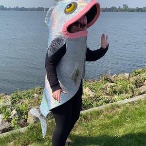 Fish Costume With Holographic Skin Fabric ADULT SIZE Animal Friendly ...