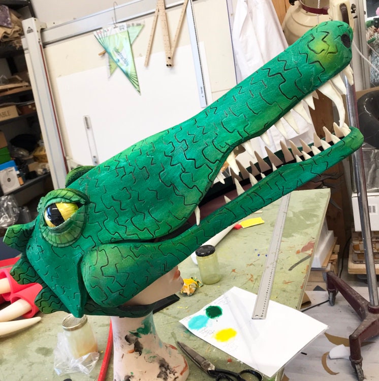 Crocodile Mask XL Peter Pan Adult/ Teenage Costume Head Tick Tock Mr ...