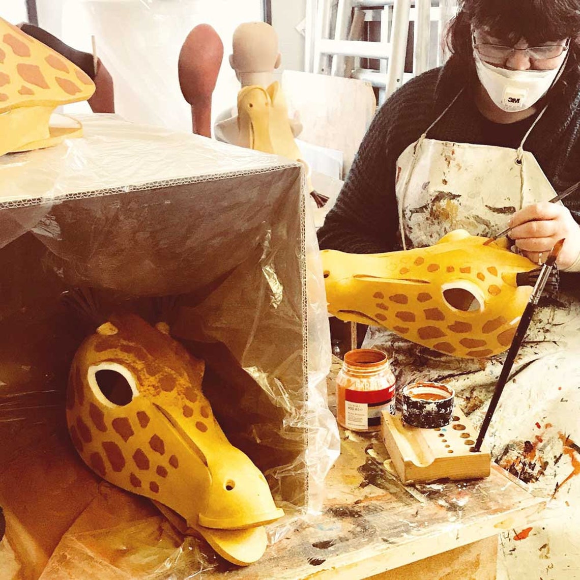 Giraffe Costume Mask ADULT Headdress Animal Head IN STOCK High - Etsy