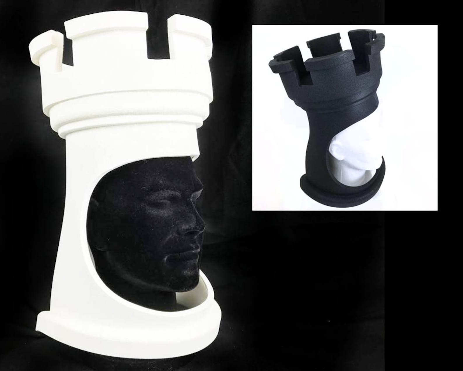 Human Chess Hats Adult Headpieces Men Women Dance Costume Masks Black N ...