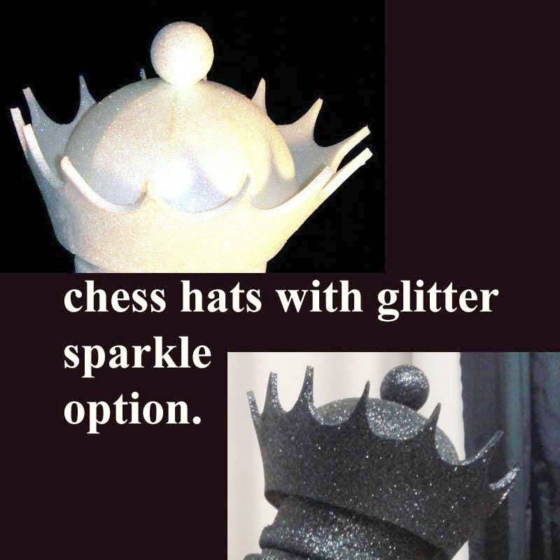 Human Chess Hats Adult Headpieces Men, Women Dance Costume Masks Black ...