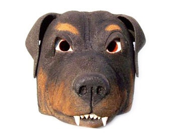 Dog Mask Adult Rottweiler Costume Head Animal Headdress READY - Etsy