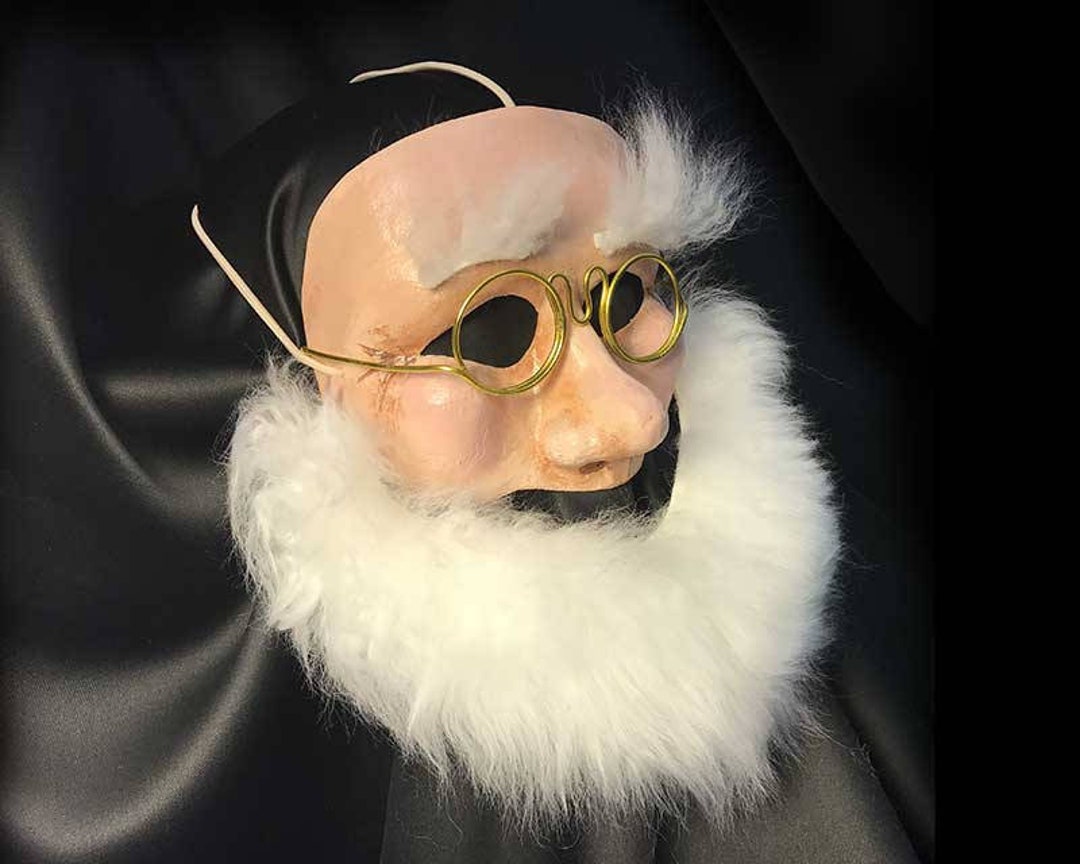 Doc Dwarf Mask, Papier Mache, Sheepskin Beard, Snow White Costume - Etsy