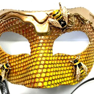 Handmade Bee Masquerade Mask: Luxury Gold Honeycomb Costume Accessory ...