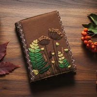 Custom Hand Embroidered Journal - Hand Bound Journal - Woodland Floral ...