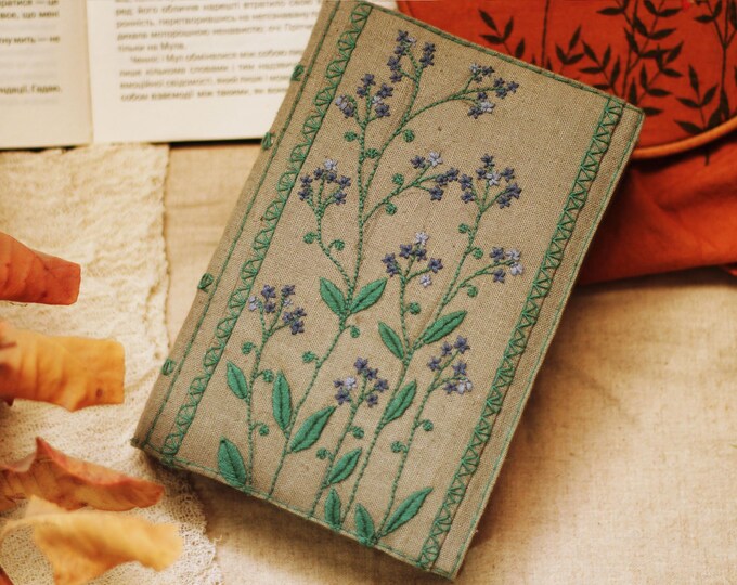 Forget-me-not Journal, Embroidery Journal. Wedding Guest Book, Flower ...