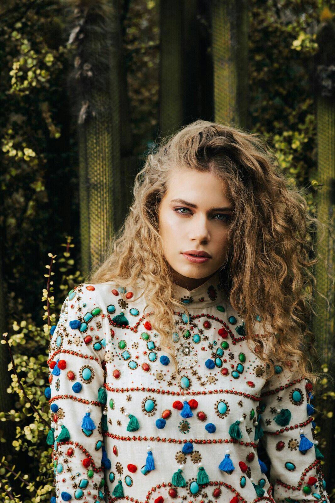 Mankera Robe Dress: Hand-embroidered on Hand-woven Kashmiri Fabric ...