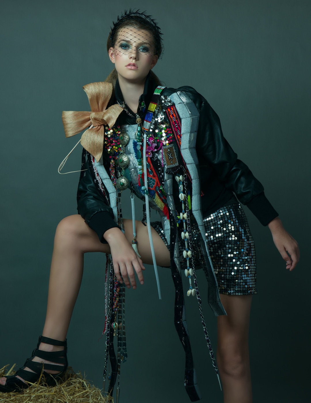 Matka Bomber Jacket - Eclectic, Floral, Antique, Chains, Rainbow, Glass ...