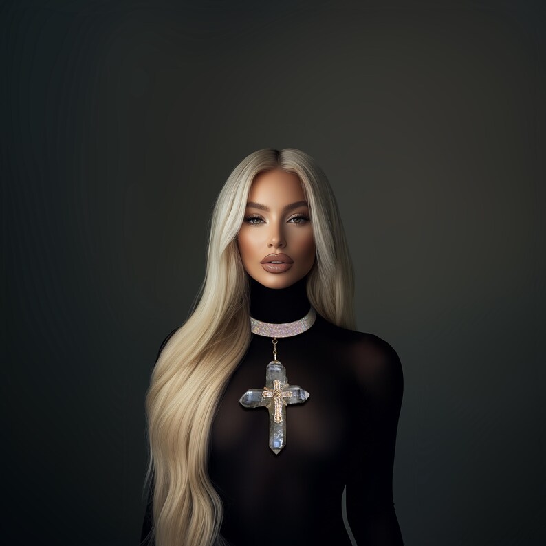 Heavenly Quartz Necklace - Crucifix, Cross, Choker, Raw, Natural ...