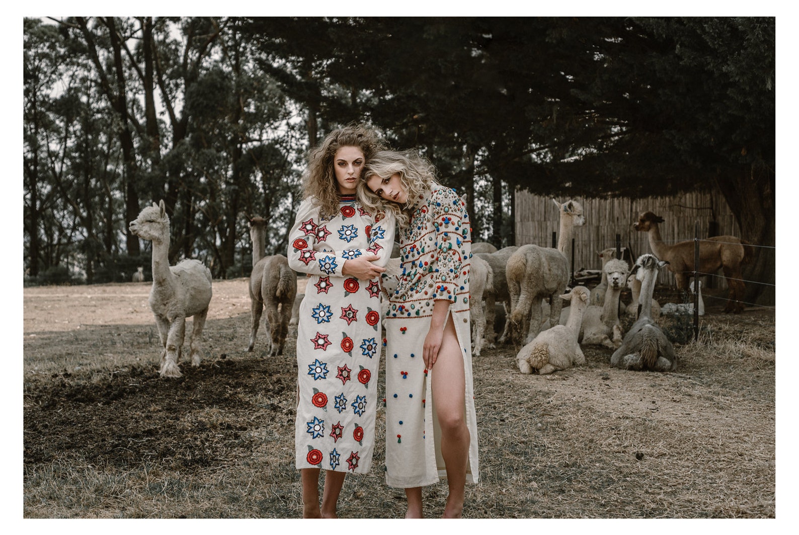 Mankera Robe Dress: Hand-embroidered on Hand-woven Kashmiri Fabric ...