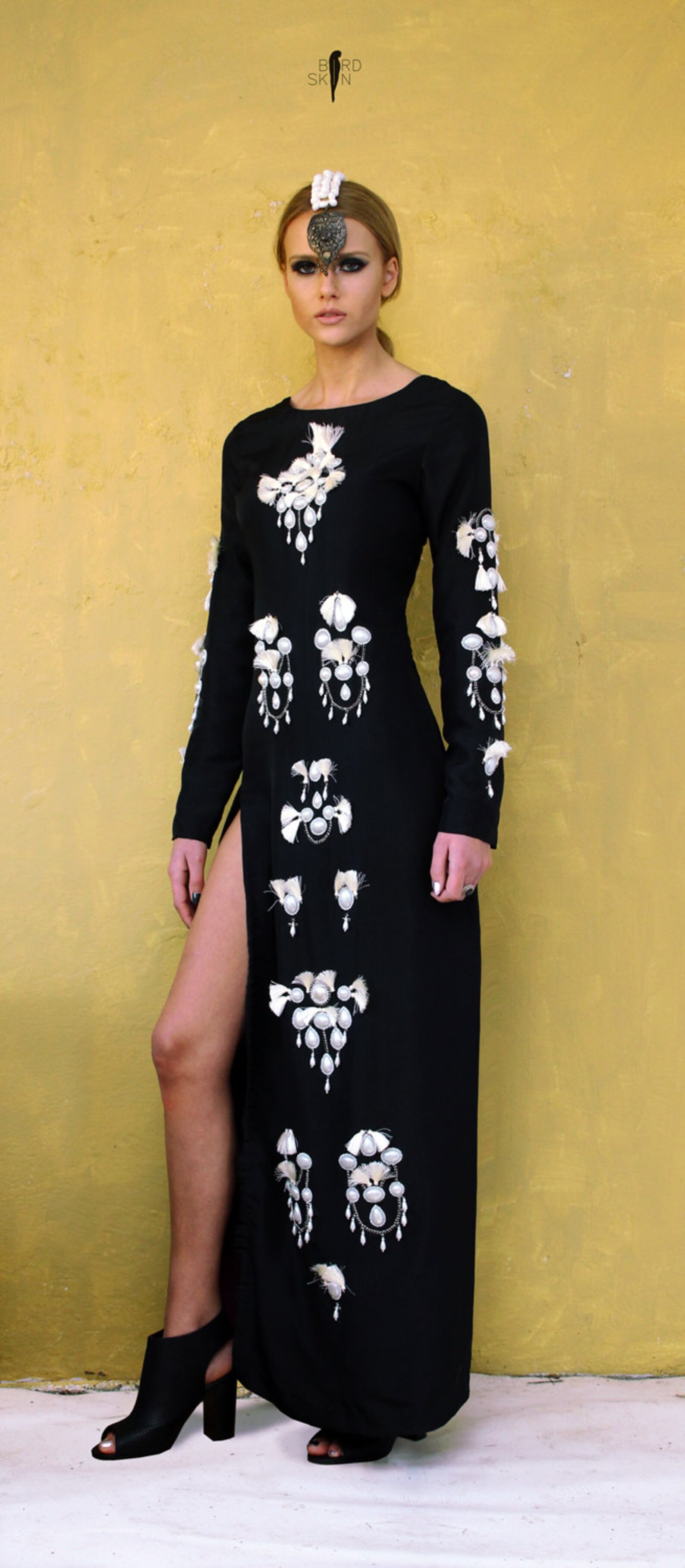 Rabari Dress: Embroidery With Pearls, Beads and Tassels on Raw Silk ...