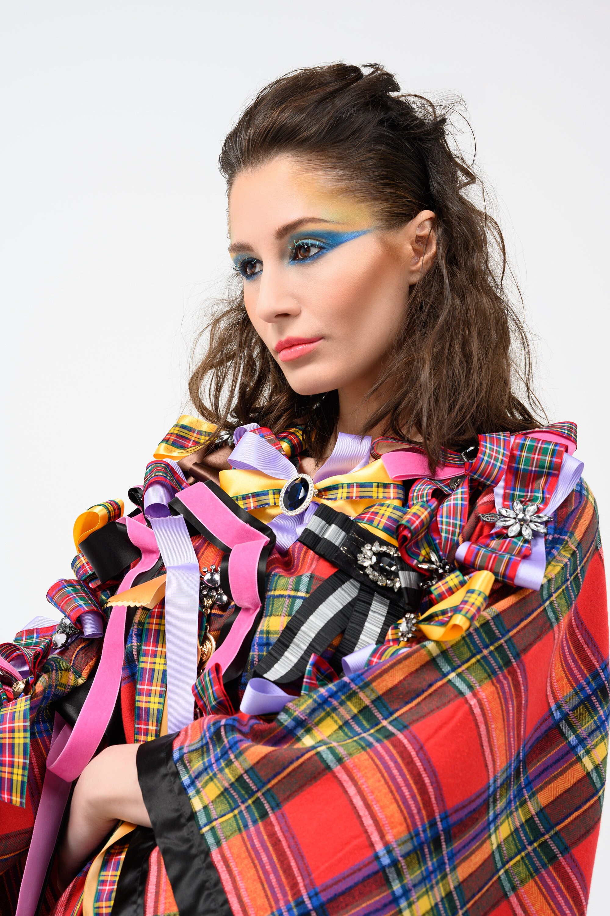 Queen of Tartan Poncho - One-off, Checked, Plaid, Bows, Handmade ...