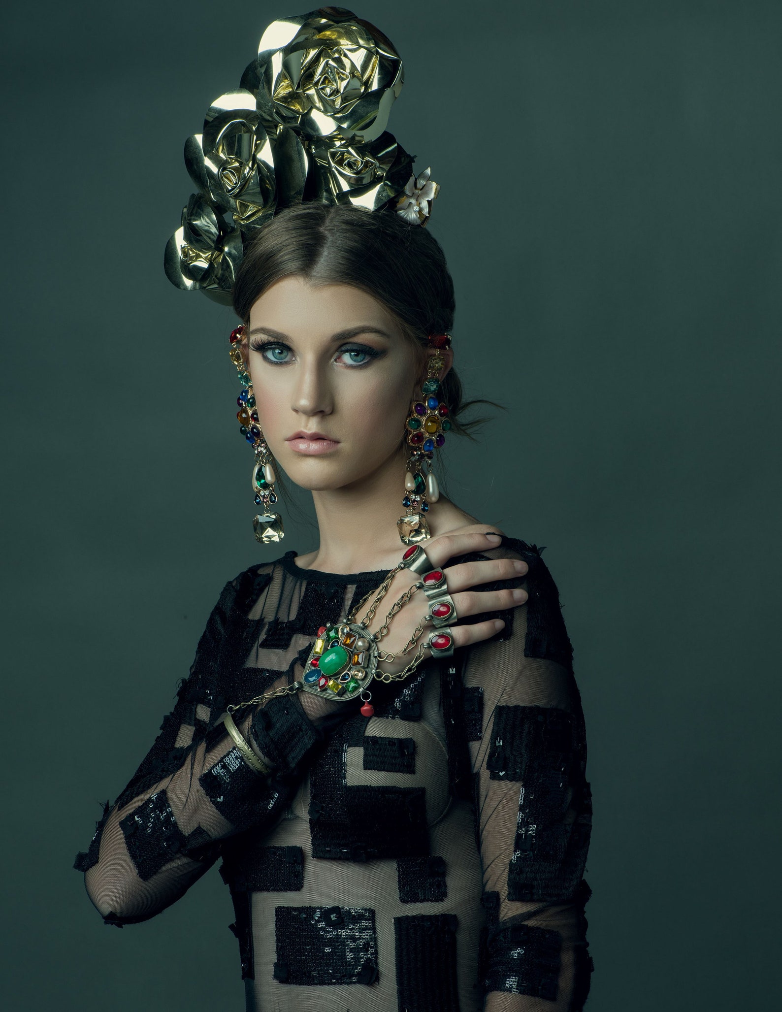 Firestone Hand Harness / Ring Bracelet, Unique, Designer, One Off ...