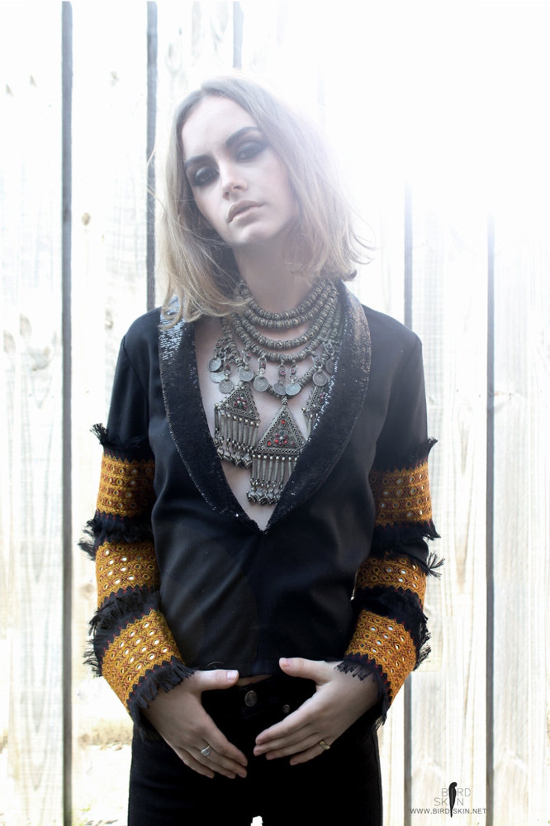 Texilia Blazer: Hand-woven Khadar Textile With Cuffs. Traditional ...