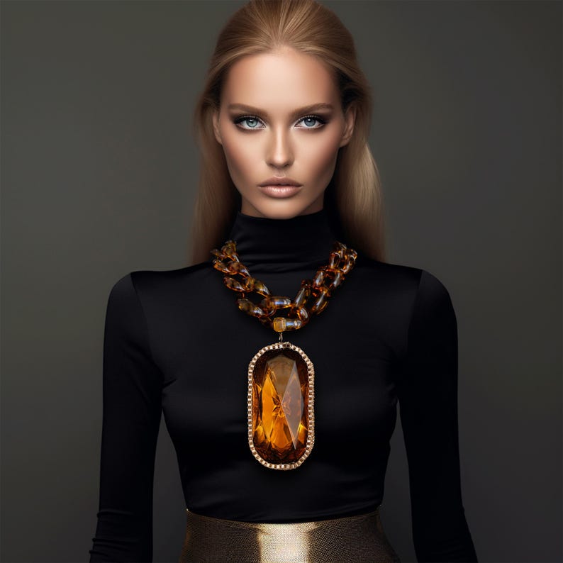 Solaris Necklace - Oversized, Chunky, Statement, Crystal, Avant-garde ...