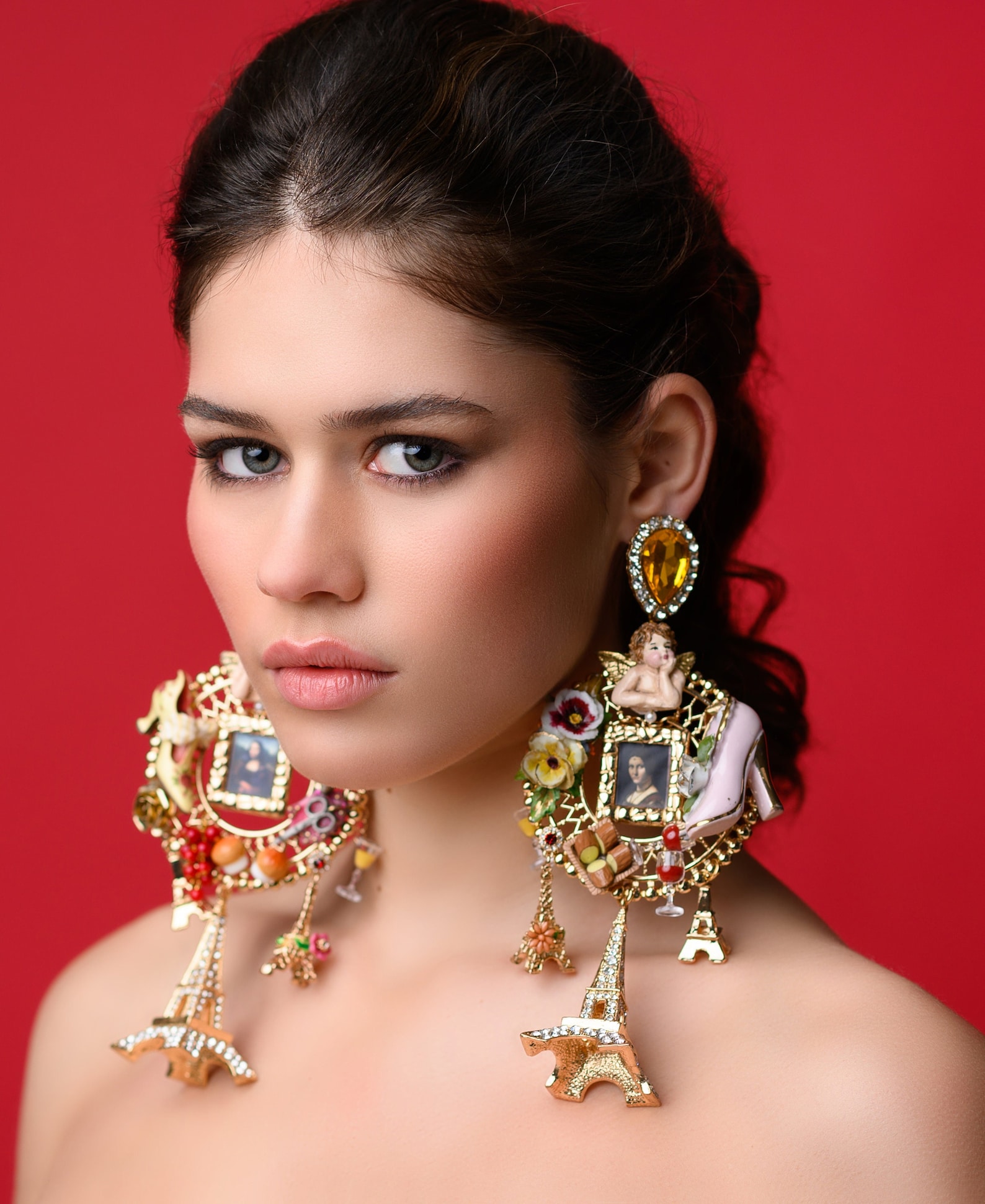 Paris Je T'aime Earrings - French, Cherub, Angel, Unique, One Off ...