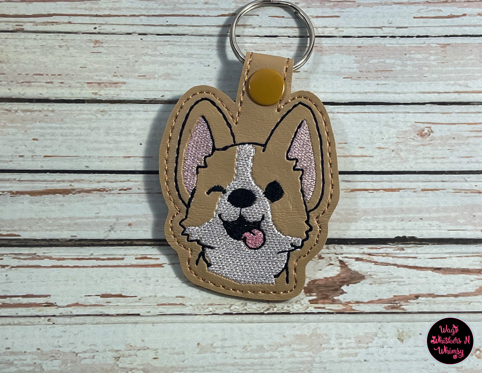 Corgi Floof Keychain Winking Corgi Key Fob Corgi Keychain - Etsy