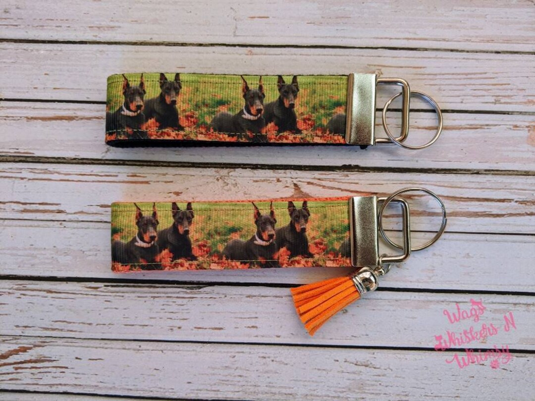Doberman Keychain | Doberman Pinscher Keyfob | Dobe | Dobie | Black and ...