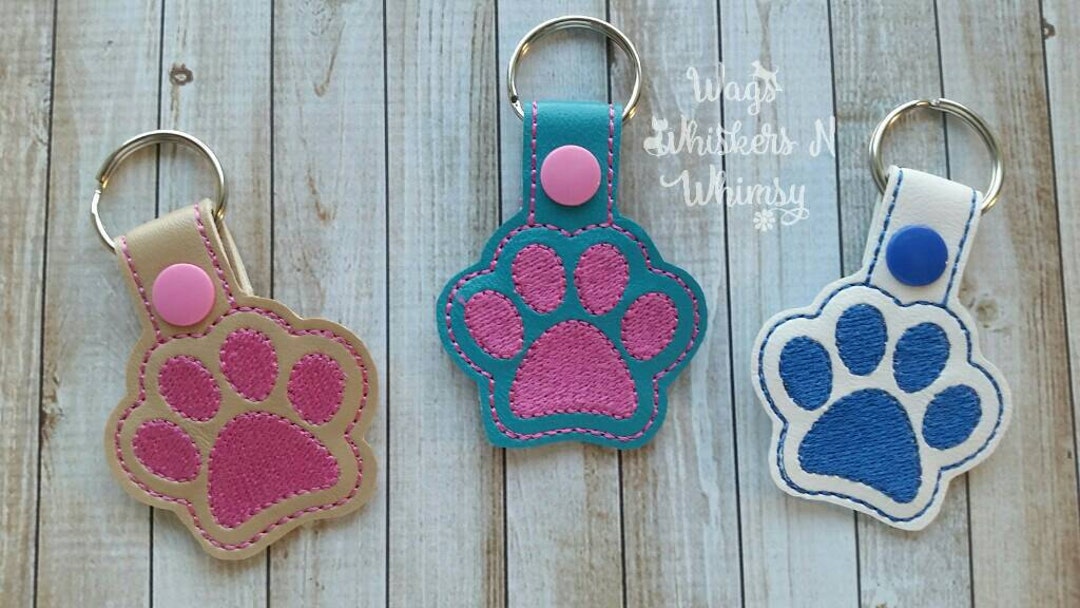 Vinyl Paw Keyfob Keychain Bag Tag Custom Monogram - Proceeds to Animal ...