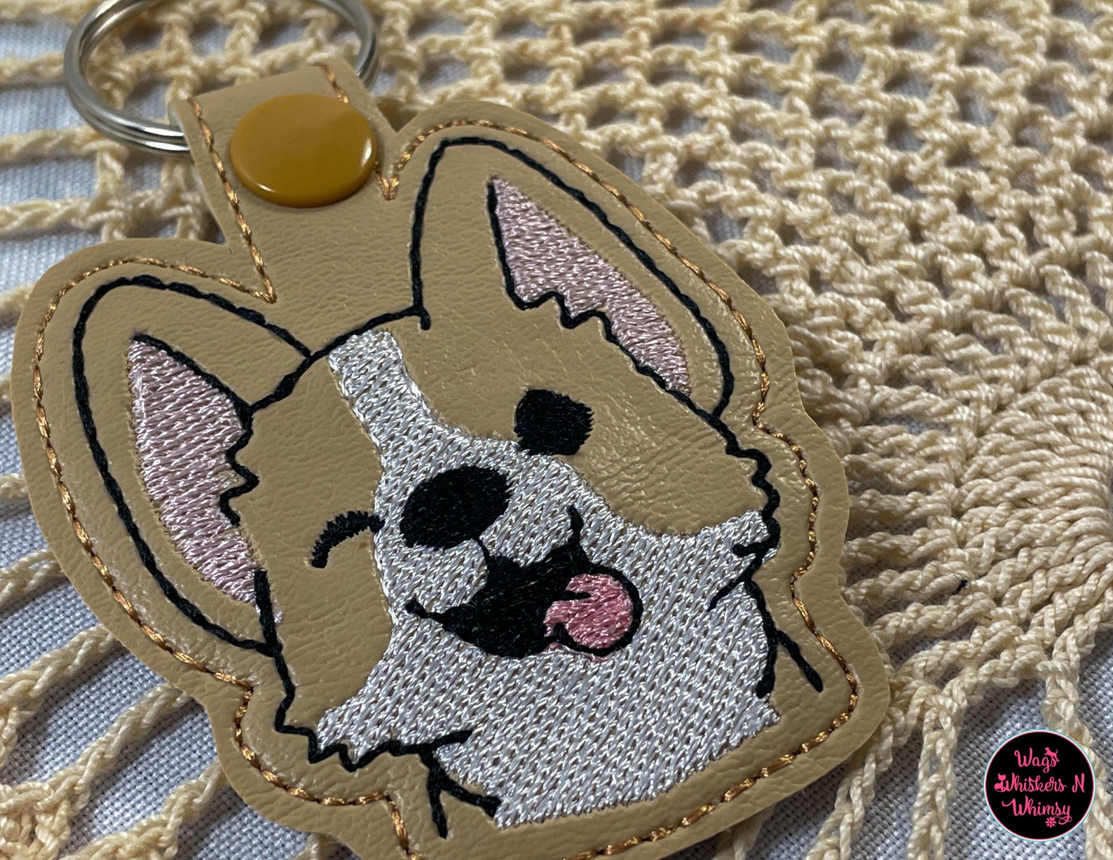 Corgi Floof Keychain Winking Corgi Key Fob Corgi Keychain - Etsy
