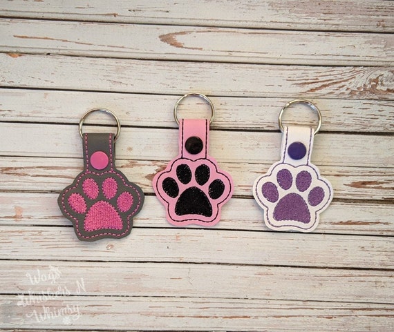 Vinyl Paw Keyfob Keychain Bag Tag Custom Monogram Proceeds - Etsy