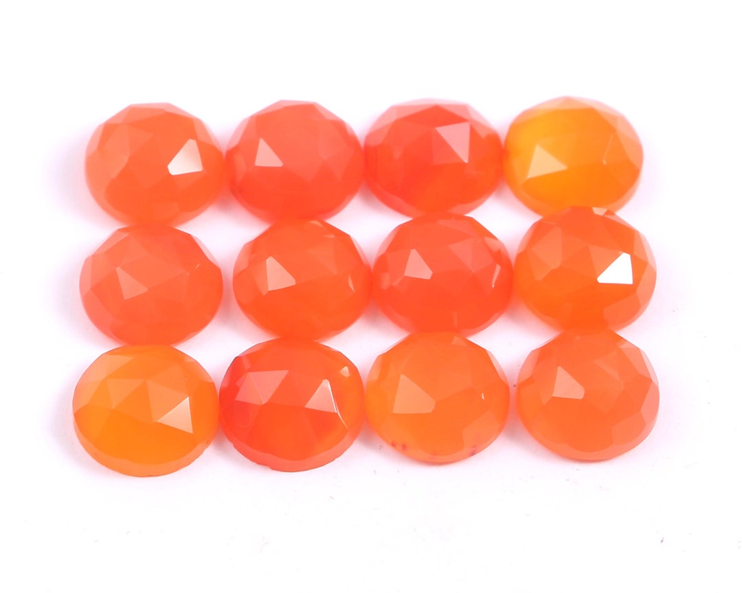 Faceted Carnelian Gemstone, Rose Cut Round, AAA Grade, 8mm 10mm - Etsy