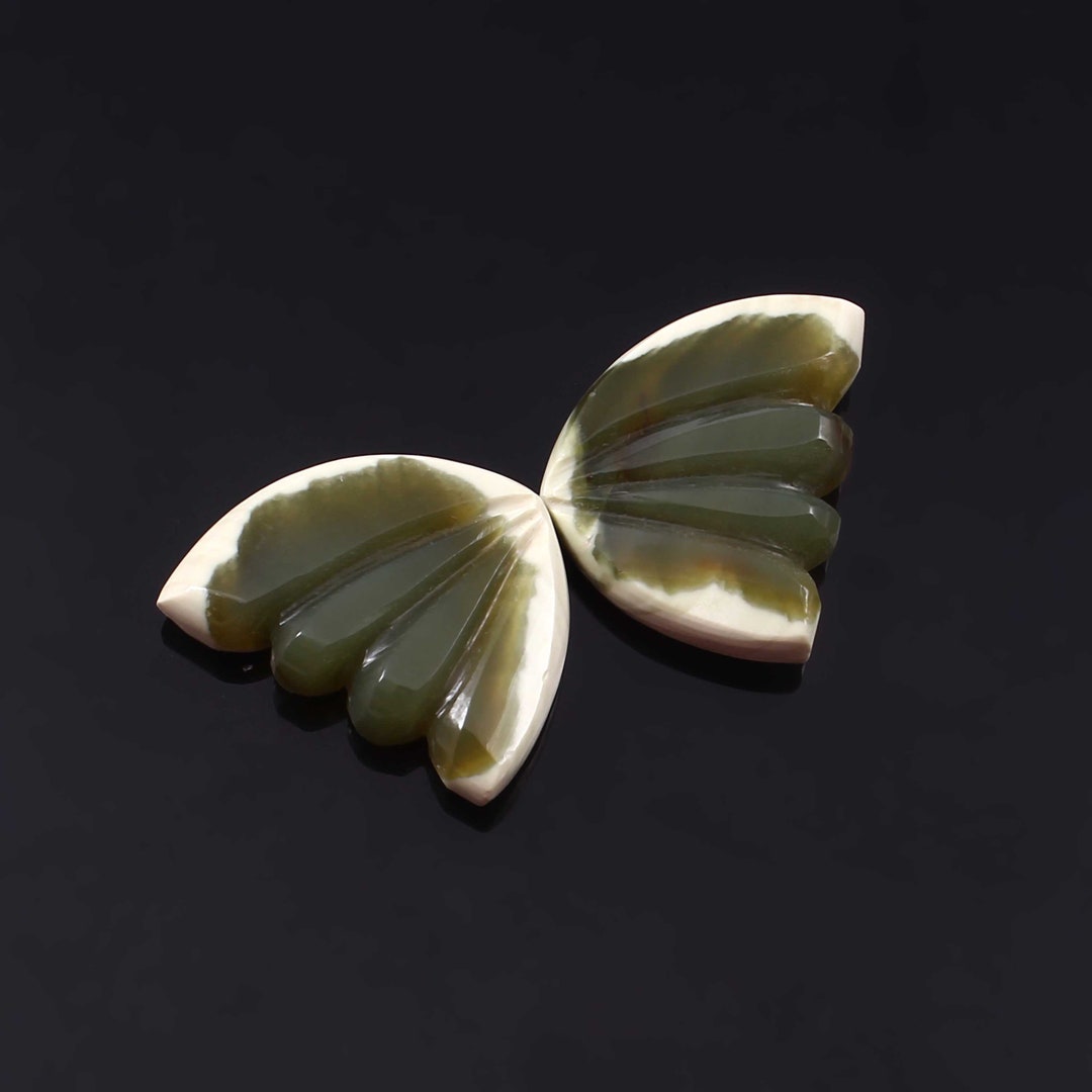 Amazing Natural Imperial Jasper Hand Carved Butterfly Wings Gemstone ...