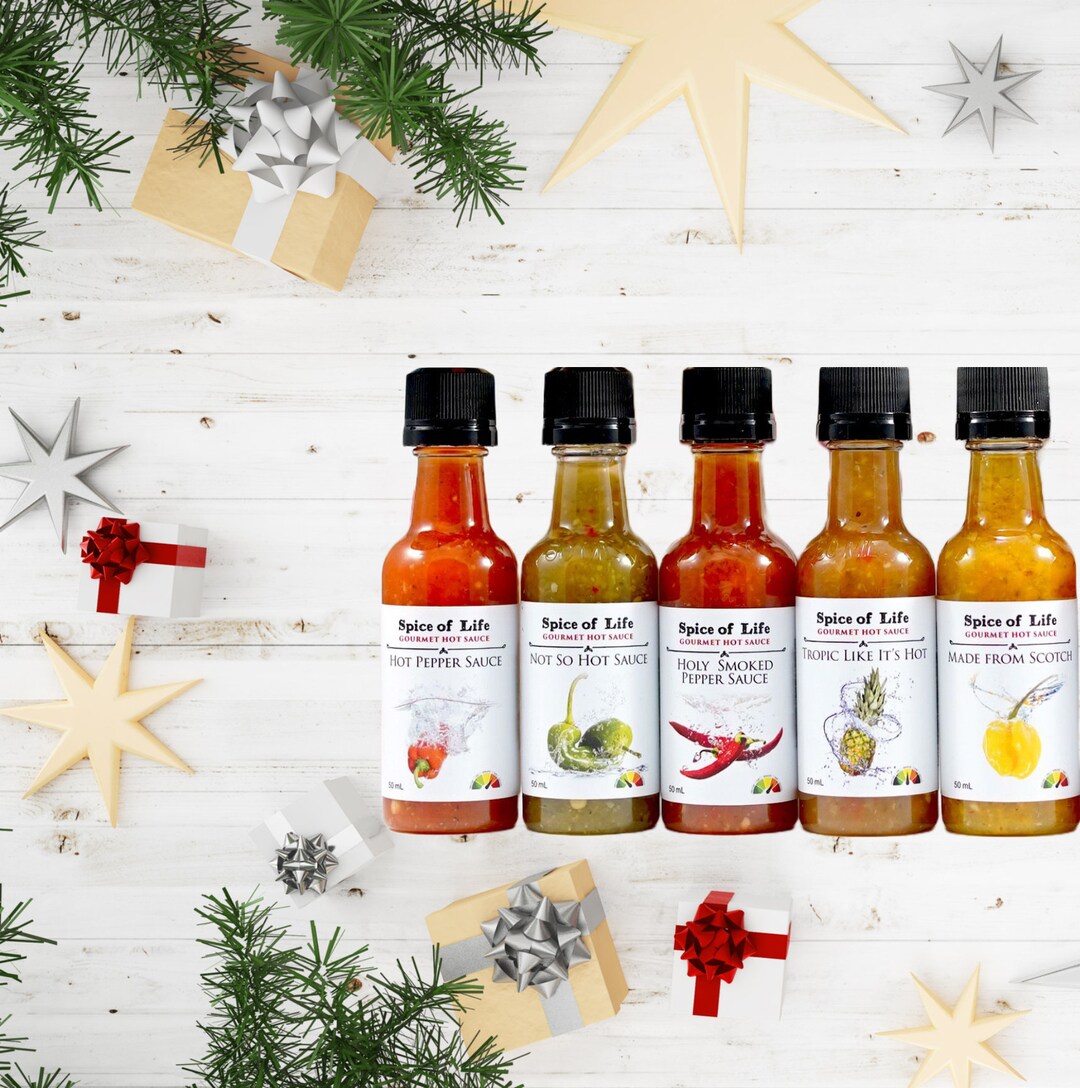 Mini 5 Hot Sauce Christmas Sample Pack, Delicious Gourmet Food Gift ...