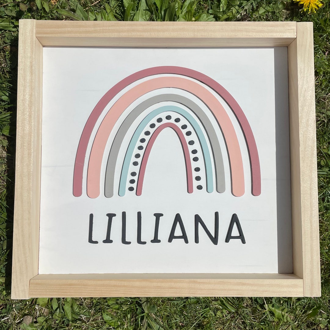 Rainbow Name Sign Nursery Sign Little Girl Personalized Name Sign Room ...