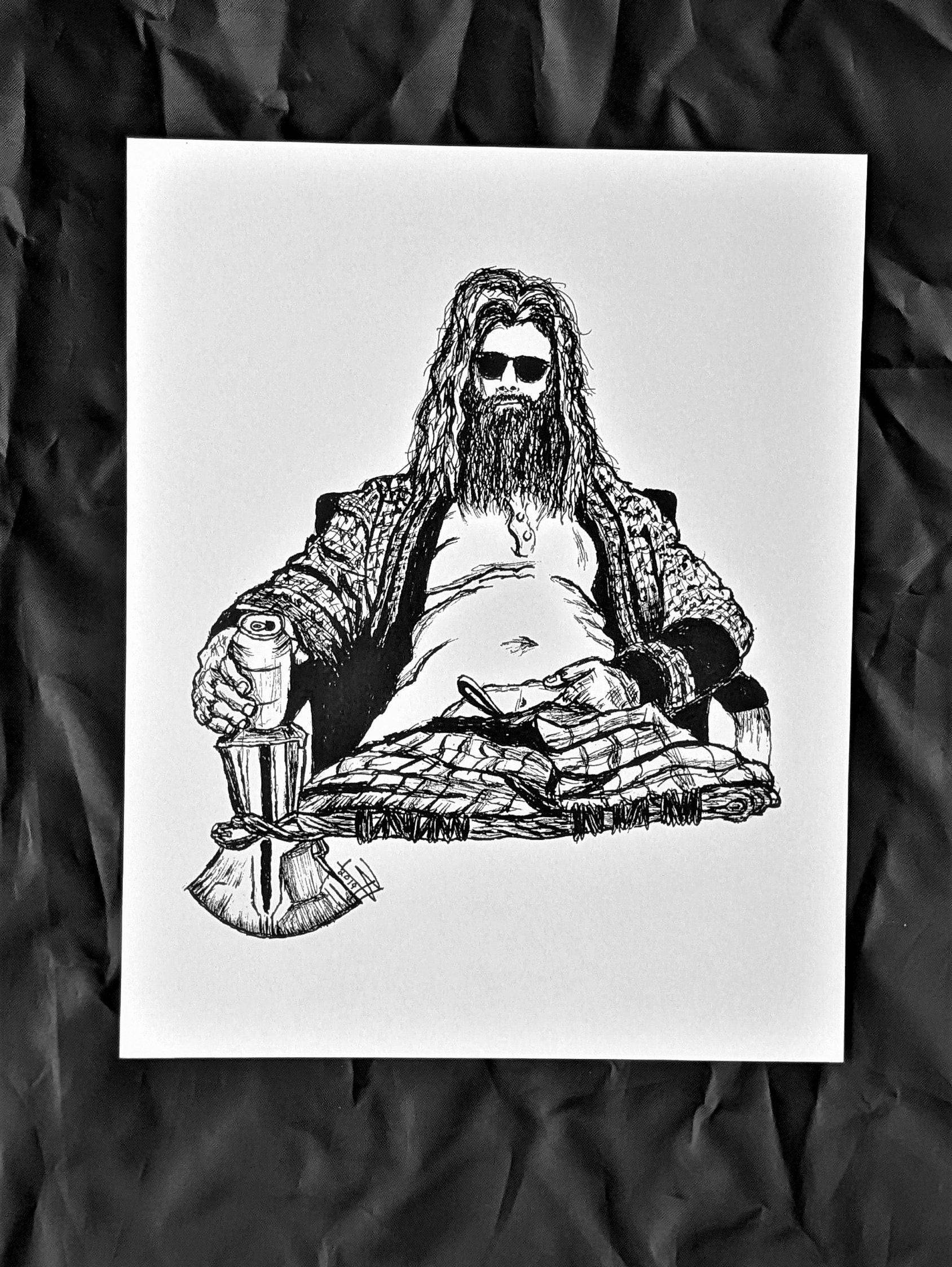 Fat Thor Art Print - Etsy
