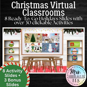 Christmas Virtual Classrooms W/ 30+ Activity Links Ready-to-go Games ...