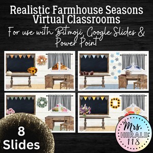 8 Realistic Farmhouse Seasons Virtual Classroom Backgrounds for Bitmoji ...