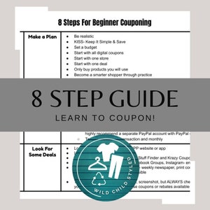 Beginner Couponing Organization Bundle 8 Steps Learn to Coupon ...