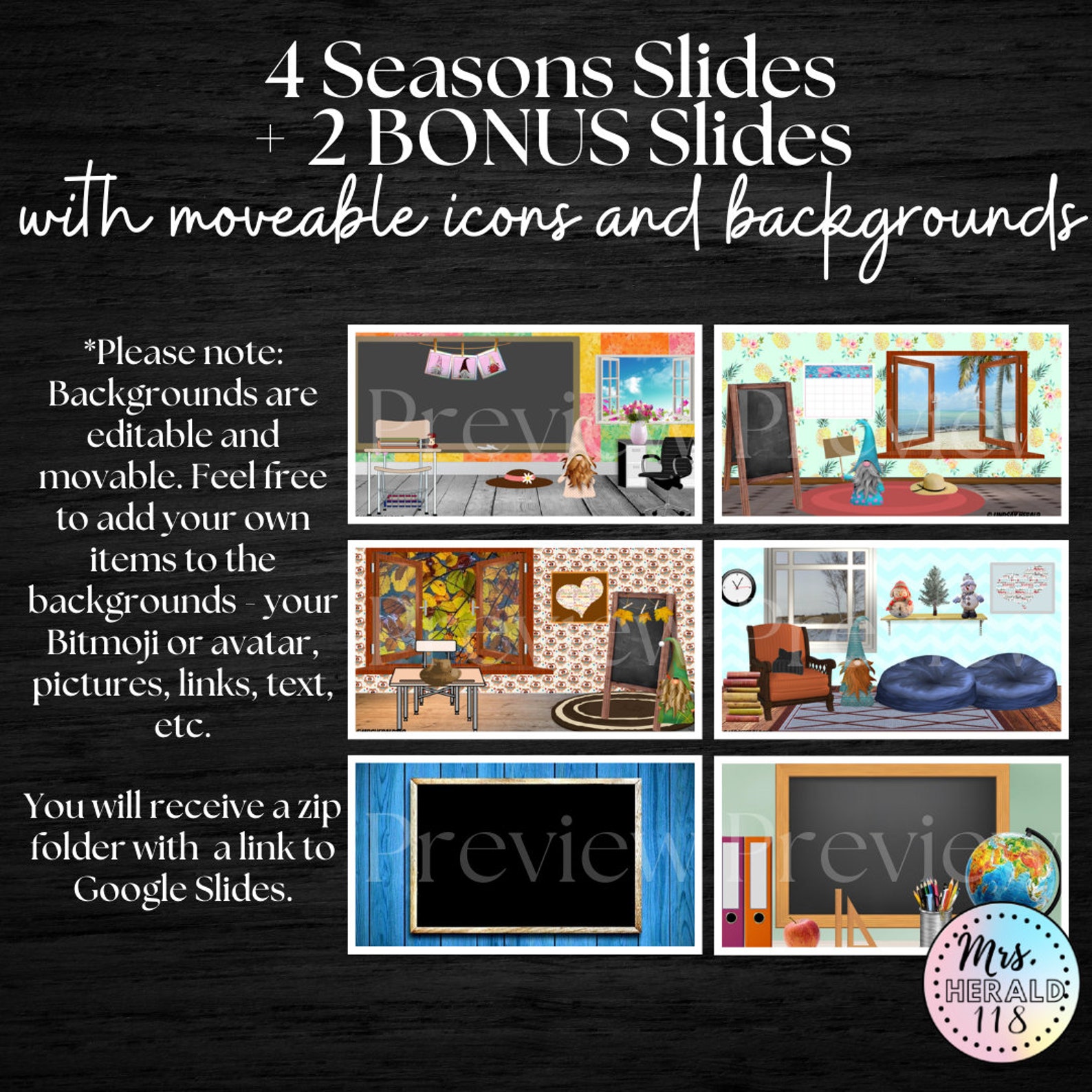 20 Editable Holiday Virtual Classroom Backgrounds for Bitmoji™ & Google ...